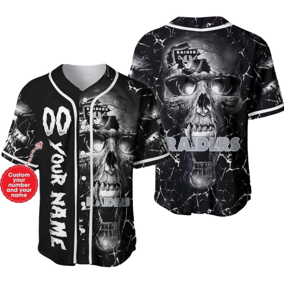 Personalized Las Vegas Raiders Raiders Skull Vintage Baseball Jersey ...